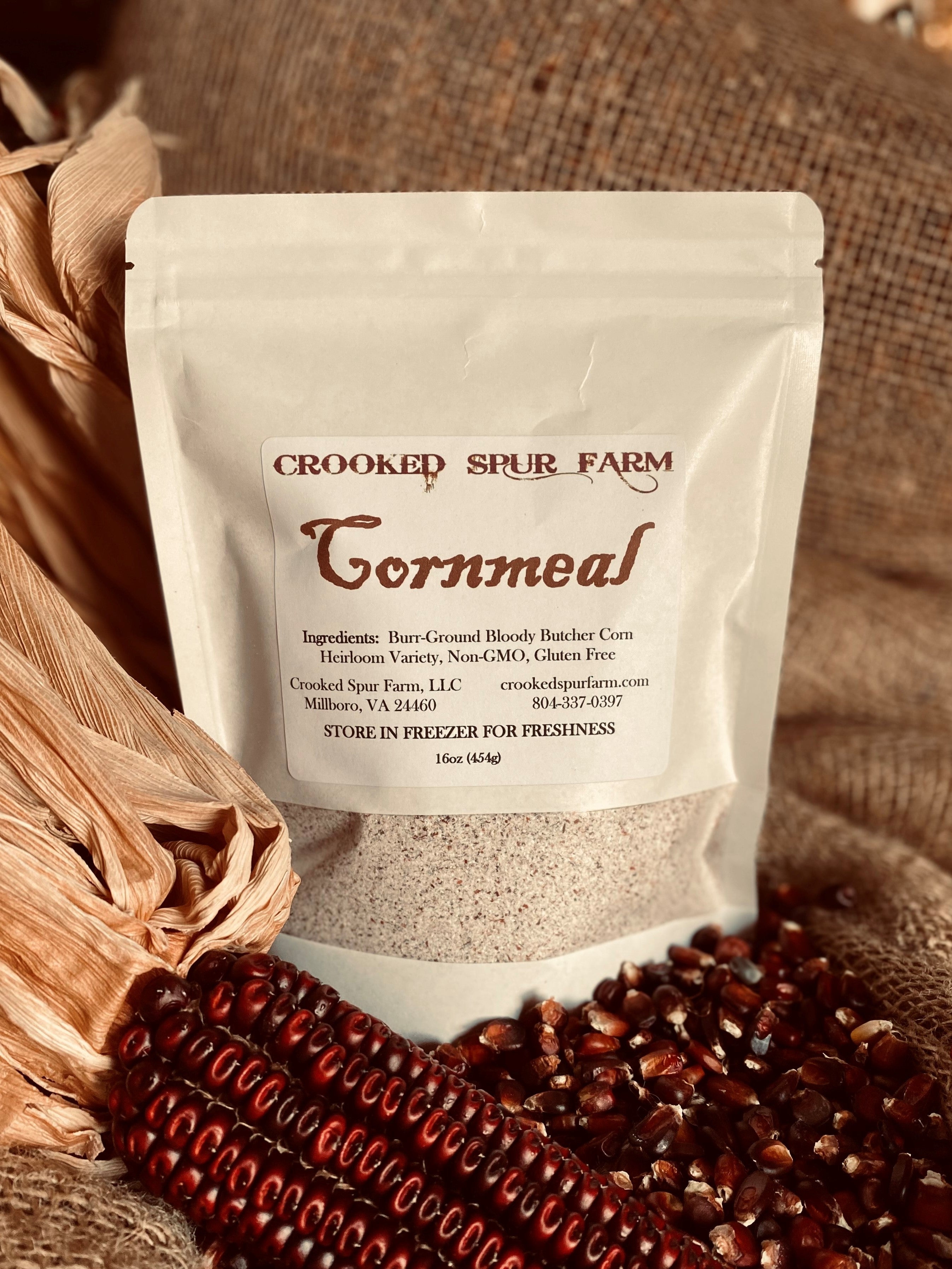 Burr-Ground Cornmeal - 16oz – CROOKED SPUR FARM