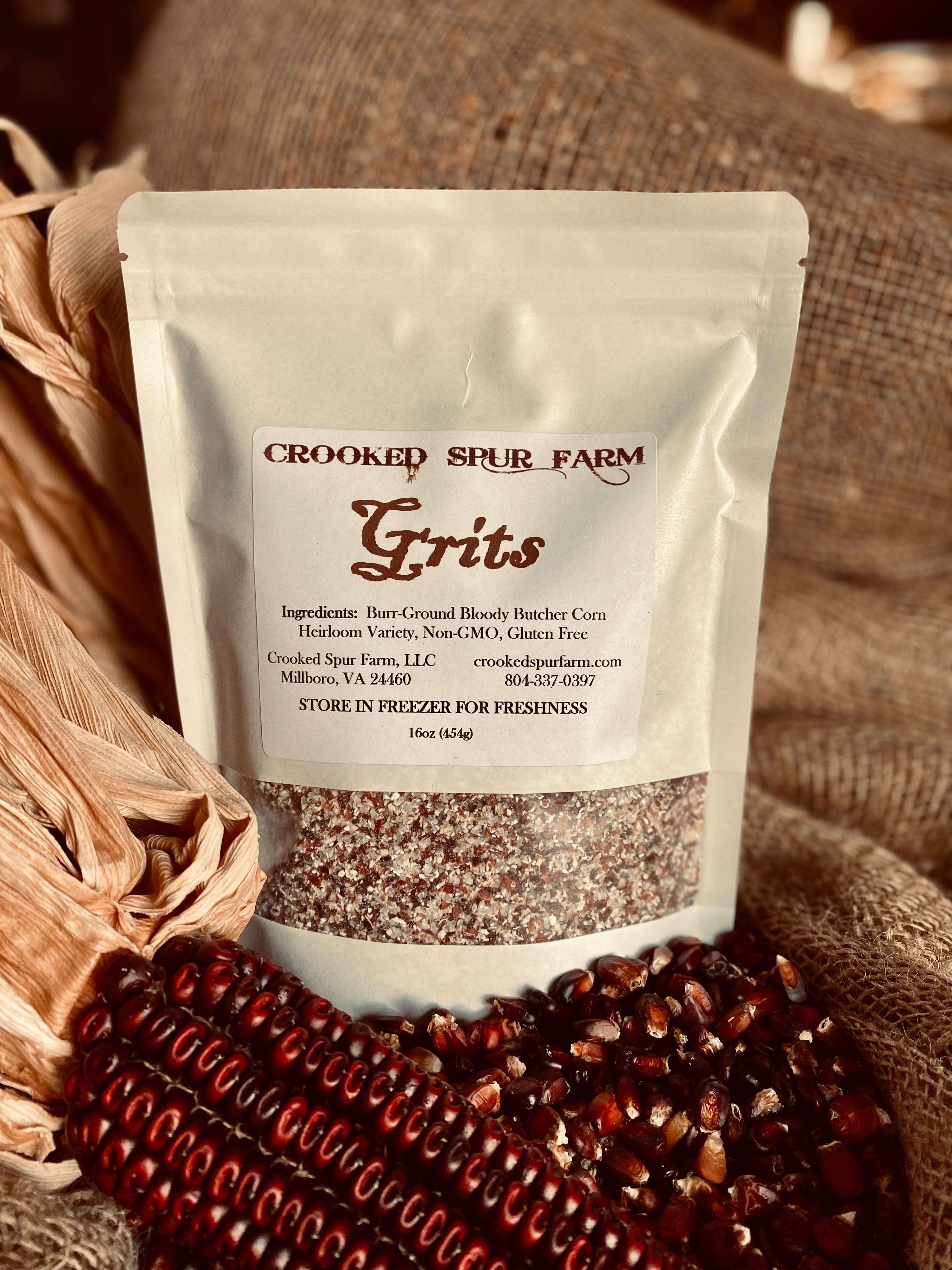 Burr-Ground Grits - 16oz – CROOKED SPUR FARM